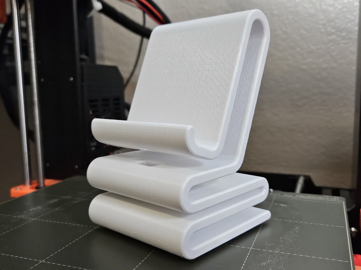 Phone Stand for large phones with cable route by LiamS | Download free ...
