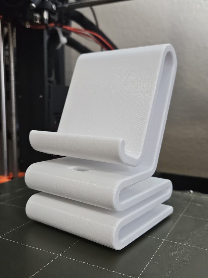 Phone Stand for large phones with cable route by LiamS | Download free ...