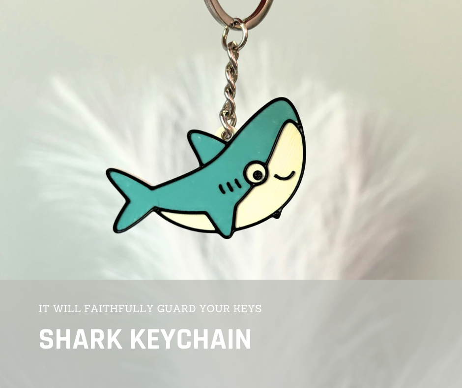 Happy Shark keychain by Petra Ollender | Download free STL model ...