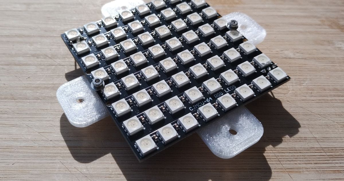 Cjmcu 64 8x8 Ws2812 Led Grid Mounting Bracket By Lordofshred Download Free Stl Model 