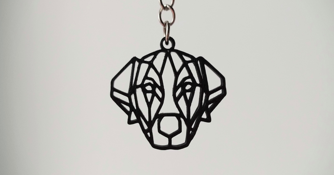 dog keychain cute geometric labrador retriever minimalistic keyring by ...