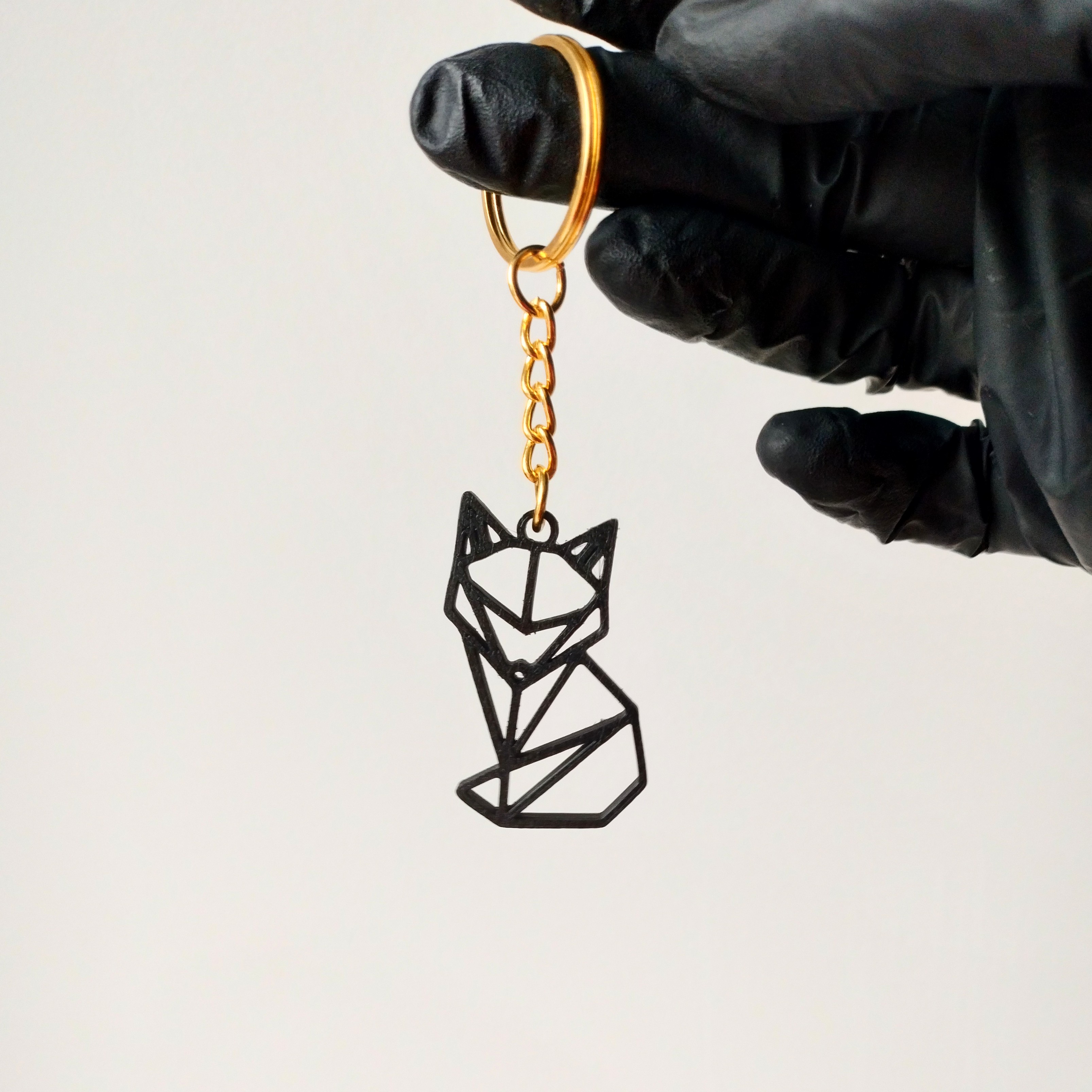 Geometric fox keychain Minimalistic keyring Easy to print! by pantevi ...