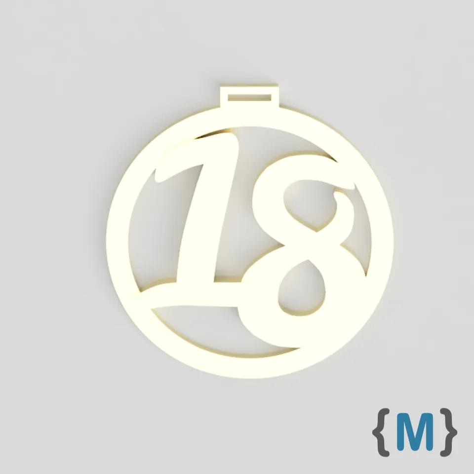 Birthday medal 18 by Martin | Download free STL model | Printables.com