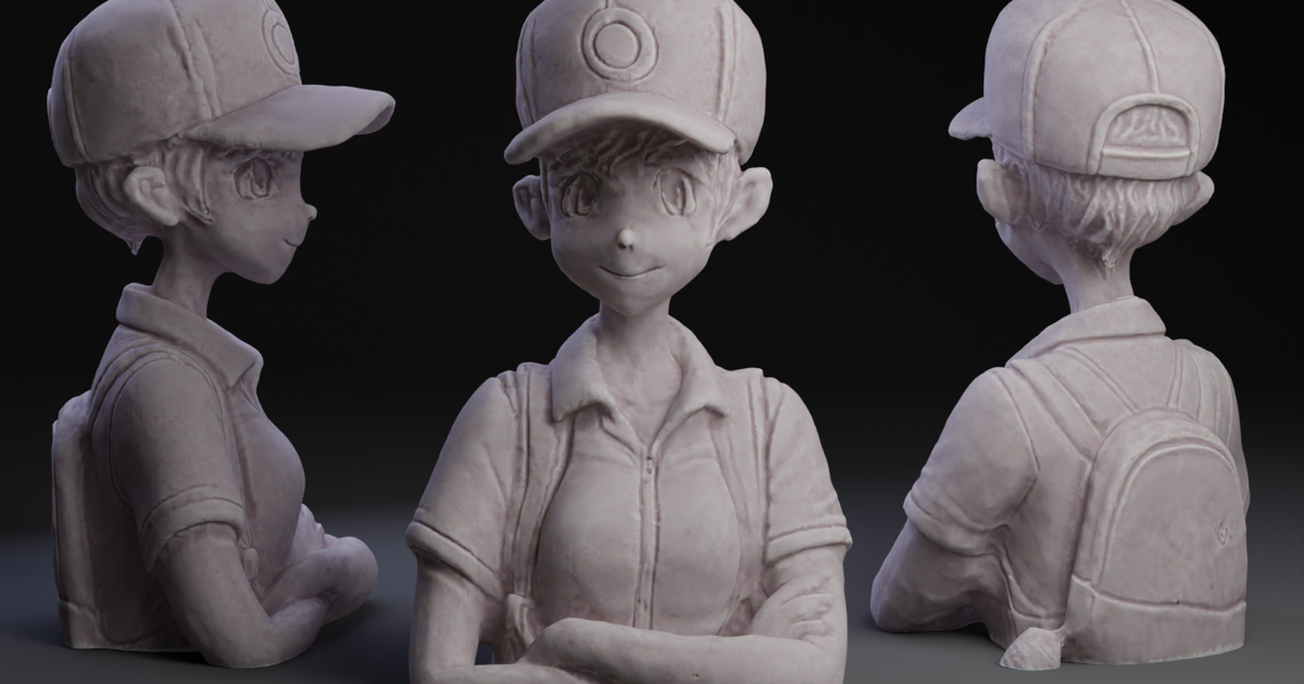 Pokémon Trainer Bust by Peter Farell | Printables Store