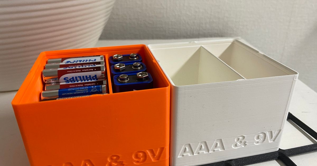 Gridfinity bin for 45 * AAA and 4 * 9V batteries by Patrik Franzen ...