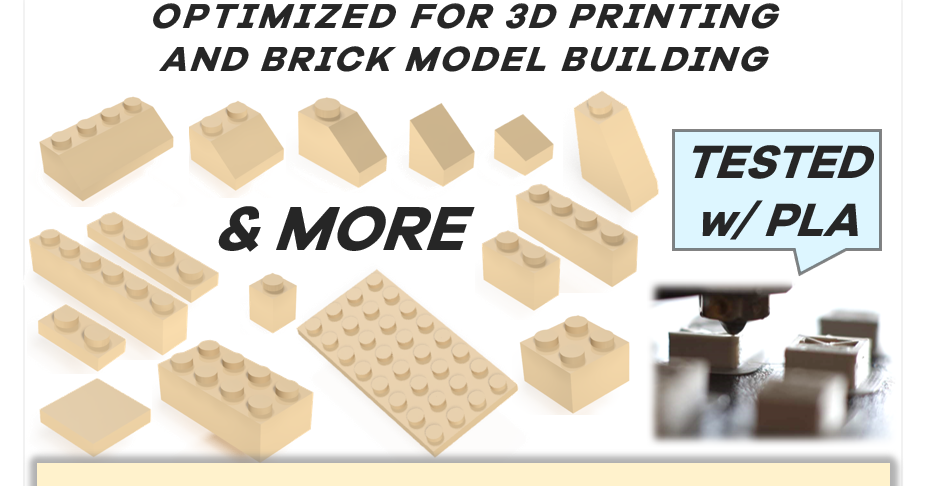 Lego Most Frequent Building Blocks / Bricks, Kit 1. Geometry Print- and ...