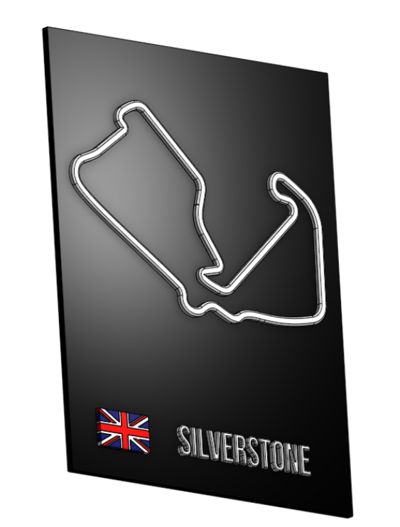 Silverstone F1 track map 3D poster by MVTTO | Download free STL model ...