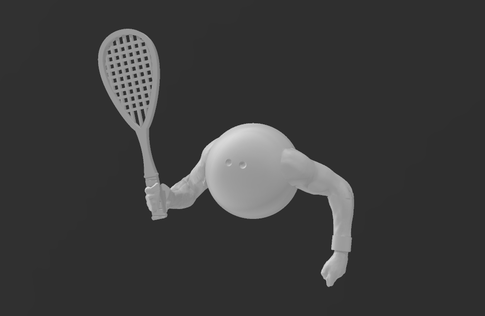 Squash ball holding a racquet by Serge Nader | Download free STL model ...