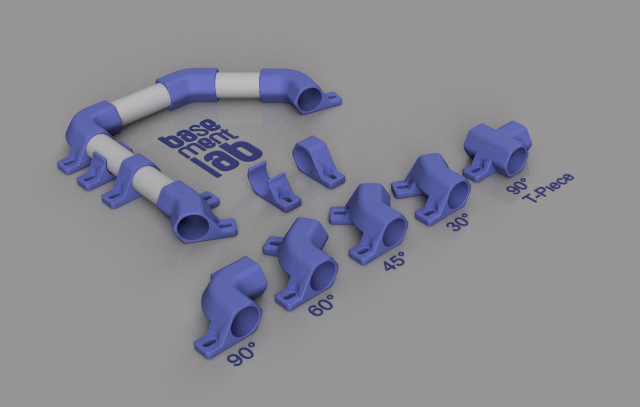 Pipe fittings Clamp/Clip Ø20mm Hexagonal - Clips per fissaggio tubi ...