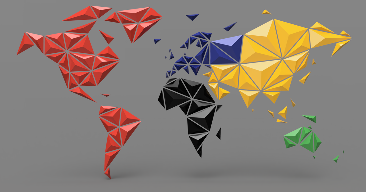 Earth 3d wall art map por Kryštoof | Descargar modelo STL gratuito ...