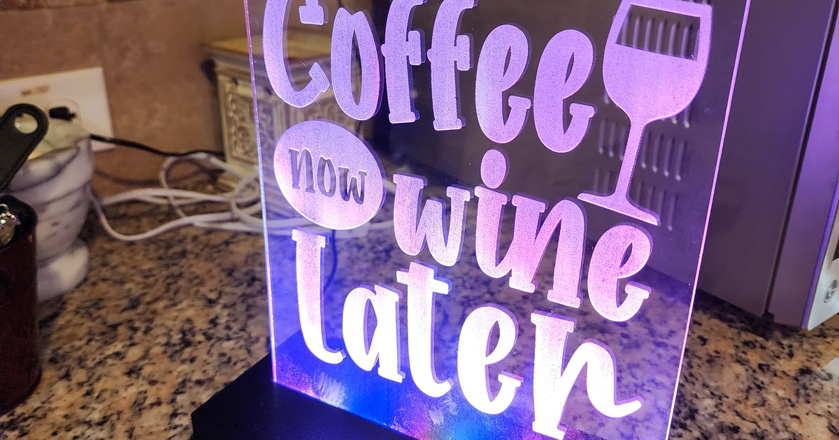 Large Acrylic LED Sign Base *Bambu Ready* by DesignKaty | Download free ...