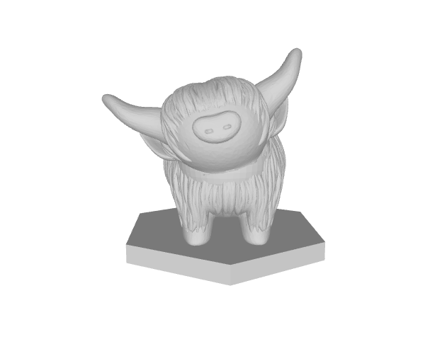 Highland Cow With Base by Penguino | Download free STL model ...