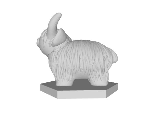 Highland Cow With Base by Penguino | Download free STL model ...