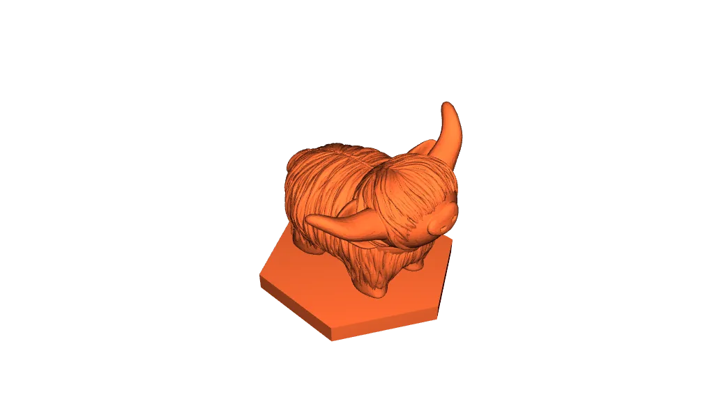 Highland Cow With Base by Penguino | Download free STL model ...