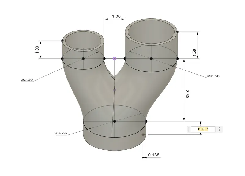 Parametric Y Pipe or Hose Fitting by mscalora | Download free STL model | Printables.com