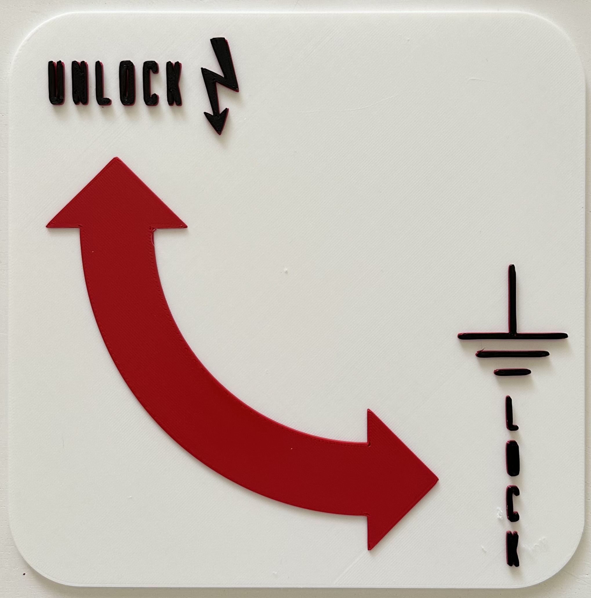 Lock Unlock Signage for Lab Door by wedgeworks | Download free STL ...