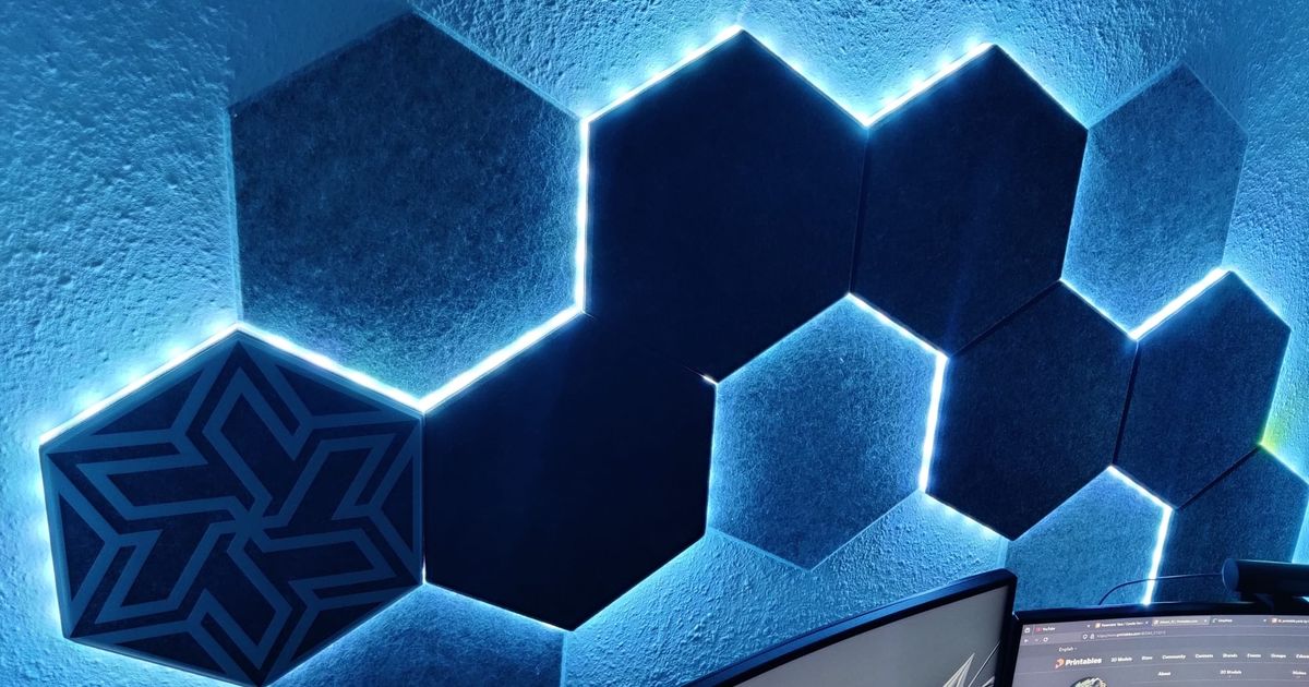 Modular Led Channels for Hexagon Panels + Geometry Wall Art Sleeves ...