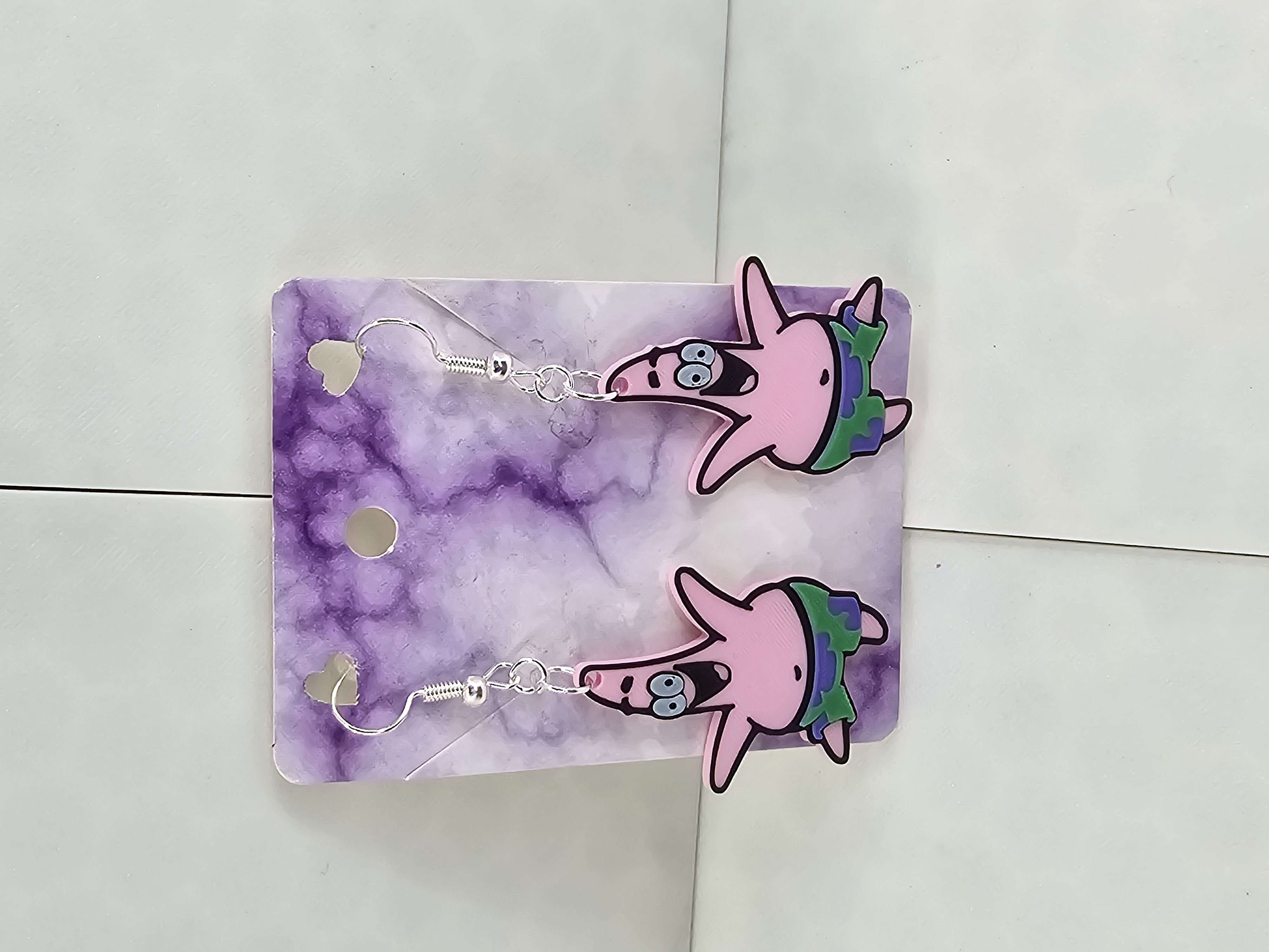 Patrick Star (SpongeBob) Earrings Layered by Dohara | Download free STL ...
