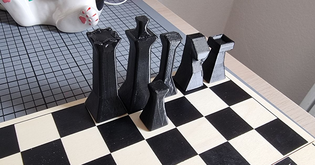 low poly simple chess pieces by Michael B. | Download free STL model ...