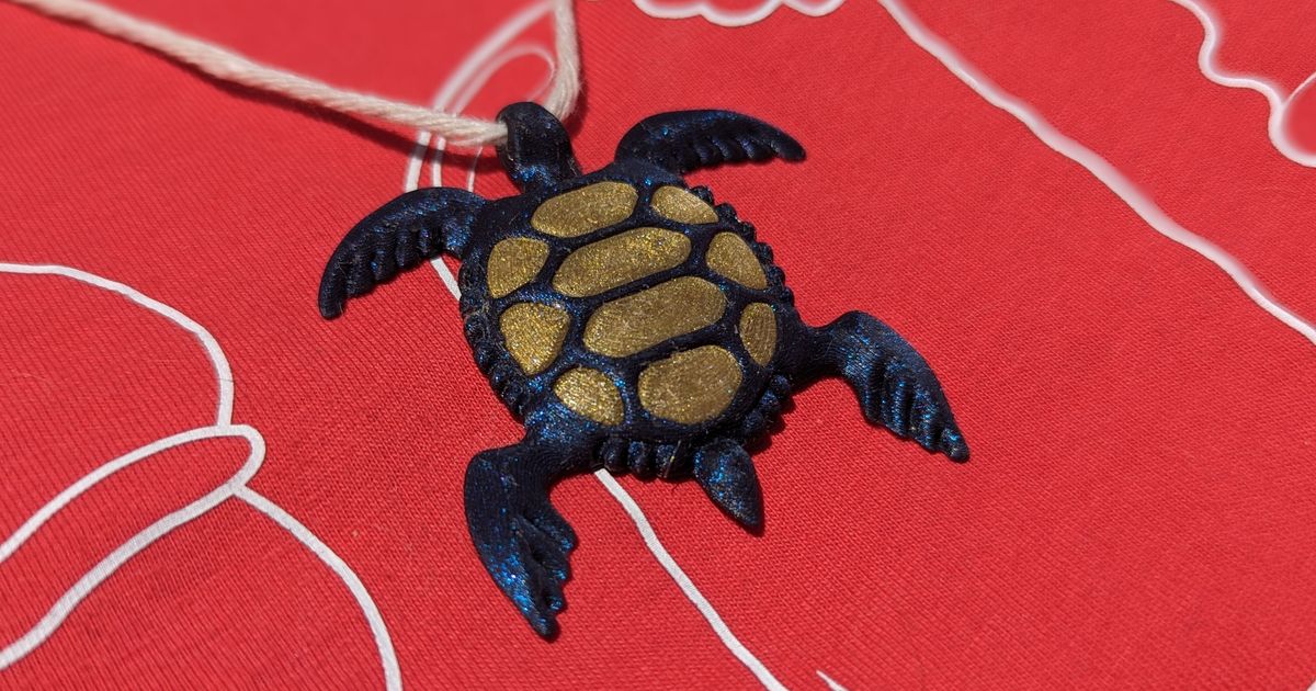 Simple Turtle Pendant 2 Colors MMU/AMS by GLeZz | Download free STL model | Printables.com