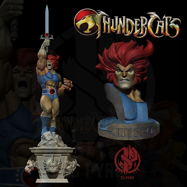Lion O Thundercats bust fanart 3d printing STL files collectibles by CG Pyro by hervingarciaa ...