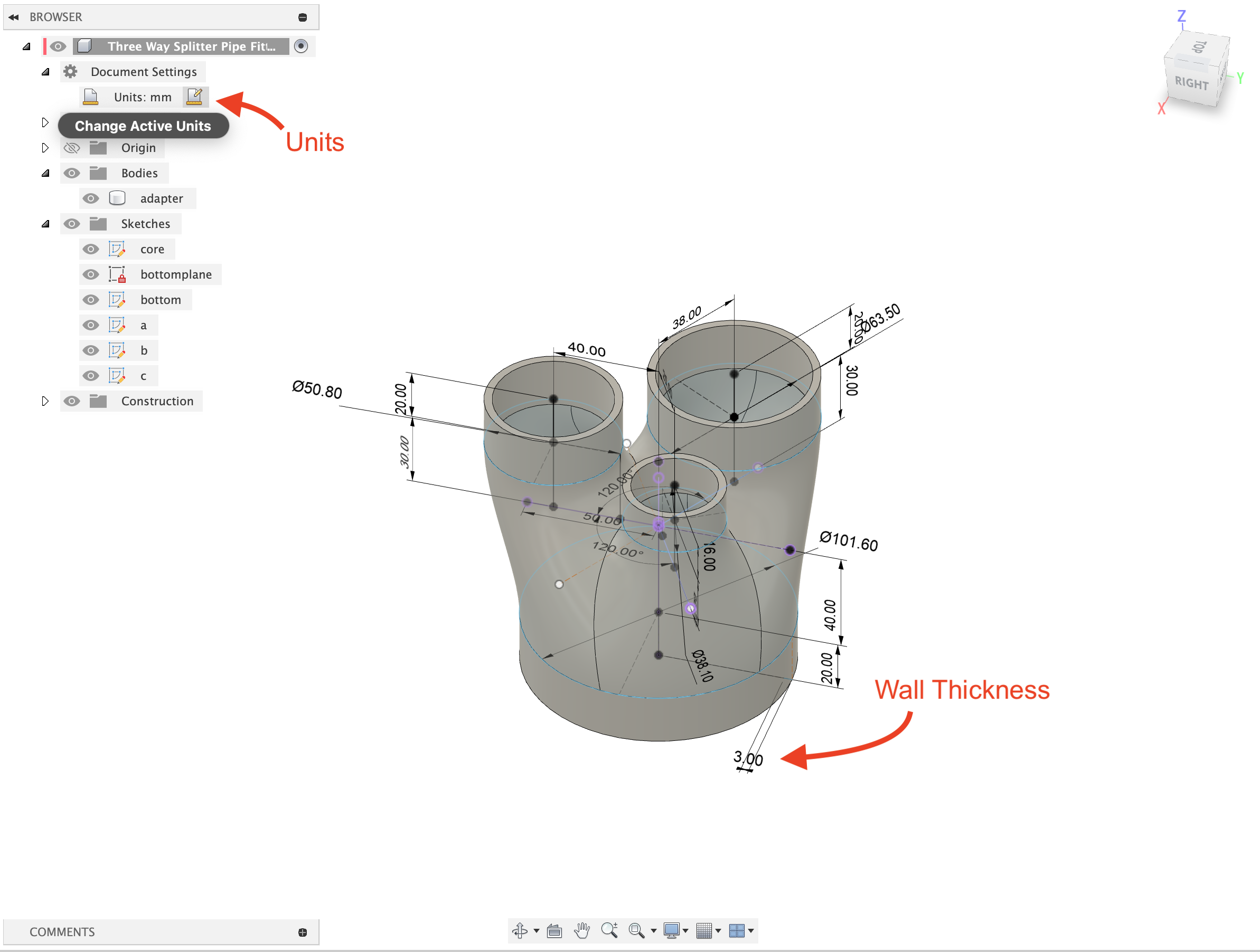 Parametric Three Way Splitter Pipe or Hose Fitting by mscalora ...