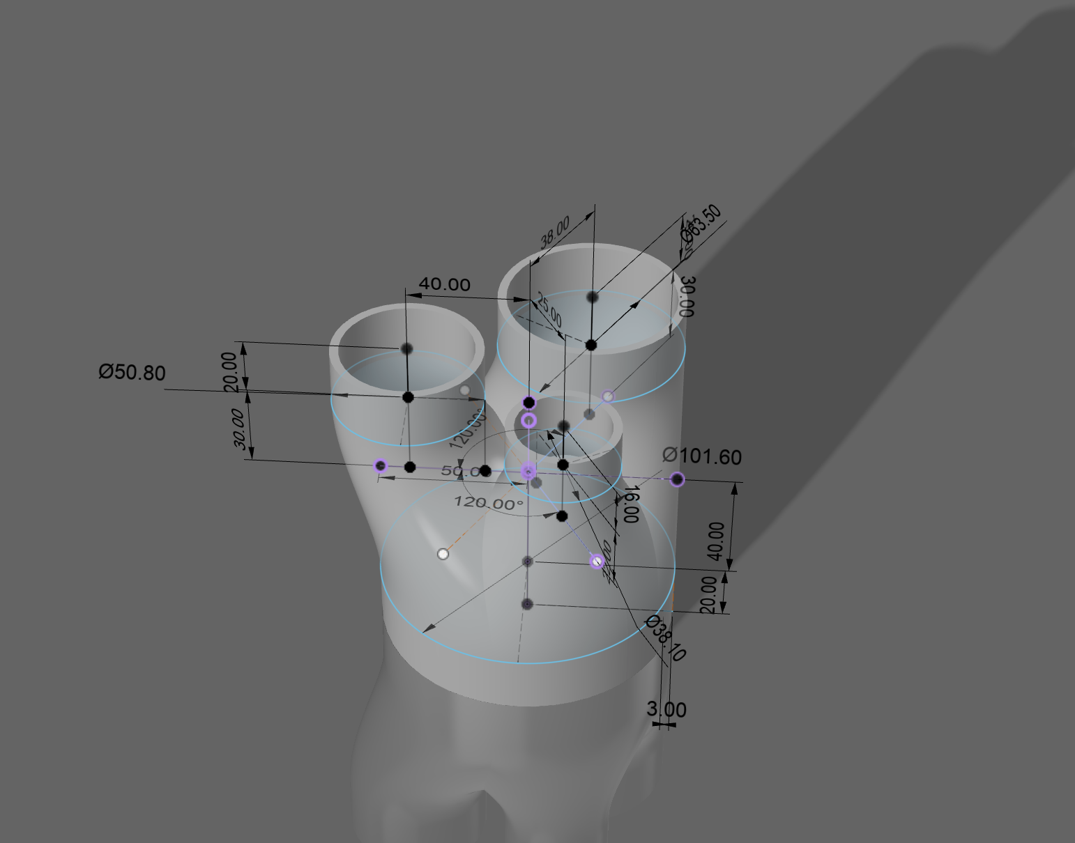 Parametric Three Way Splitter Pipe or Hose Fitting by mscalora | Download free STL model ...