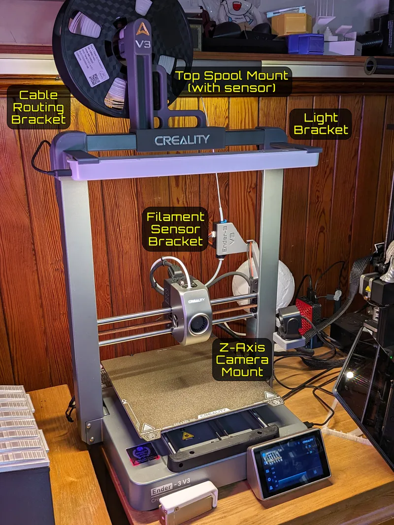 Ender-3 V3 Top Spool Holder (Front Facing) by EBD Design Studio ...