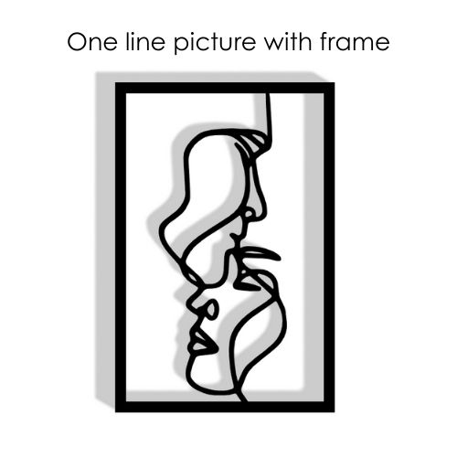 One Line picture "Man and Women" with frame by TSmodels | Download free ...