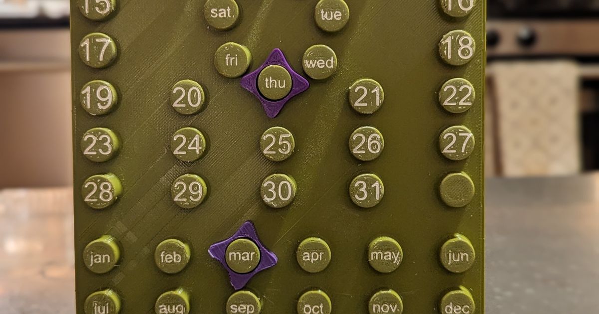 Tabletop Calendar by Leon Evans | Download free STL model | Printables.com