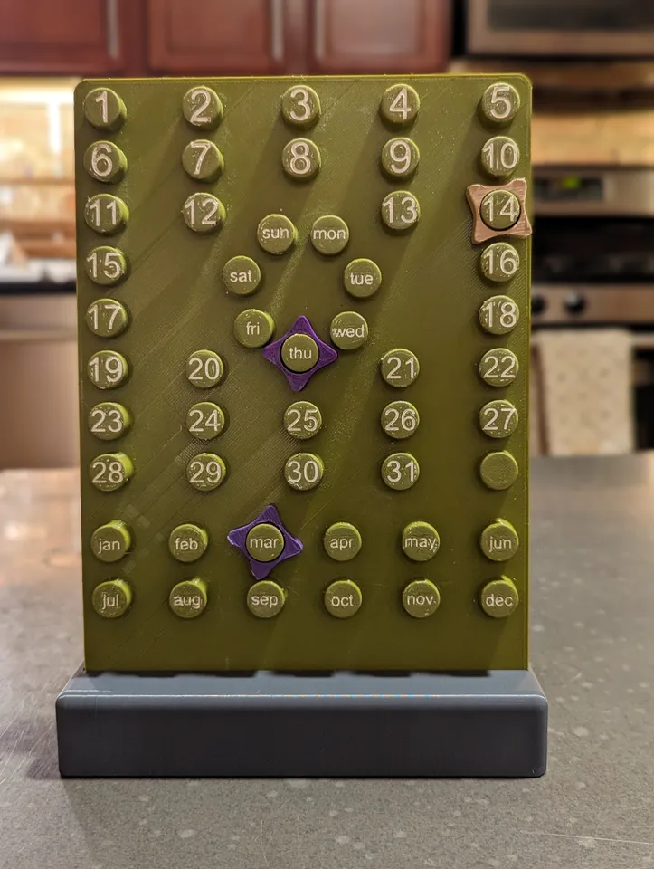 Tabletop Calendar by Leon Evans | Download free STL model | Printables.com