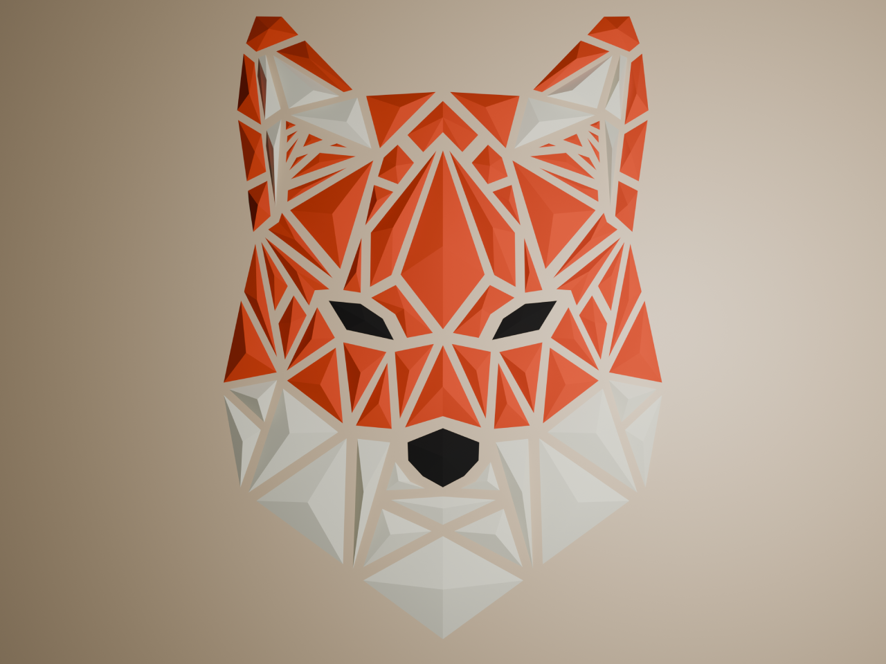 Geometric Fox - 3D Wall Art by 3DPrintHub | Download free STL model ...