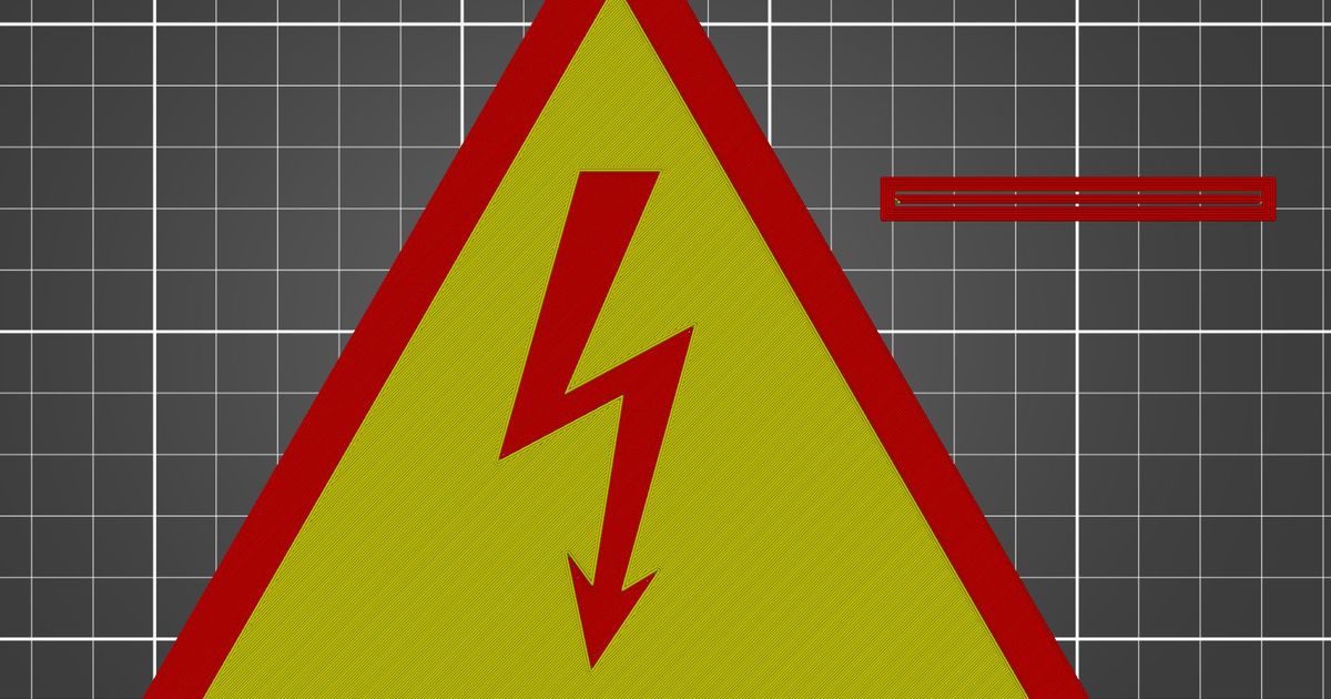 High voltage warning sign ISO 7010 W012 by Mike | Download free STL ...