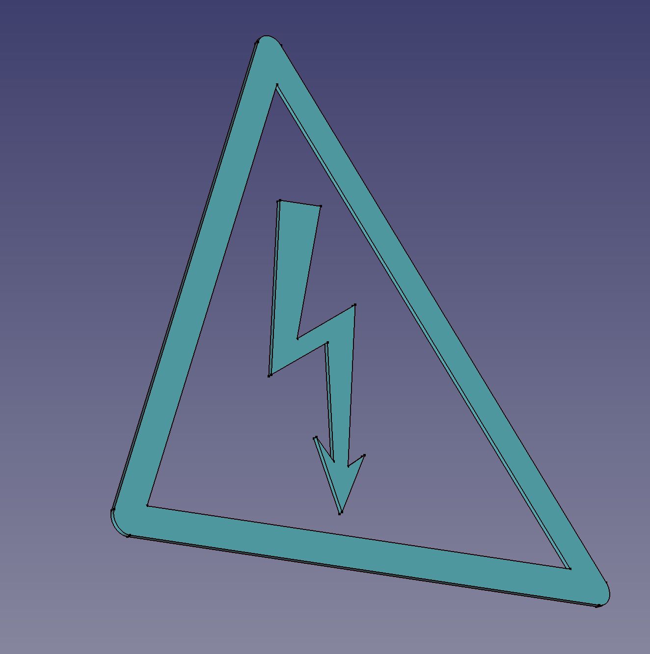 High voltage warning sign ISO 7010 W012 by Mike | Download free STL ...