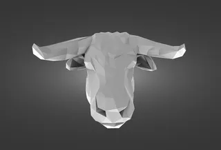 Wireframe Cow Head by TheRealPope | Download free STL model ...