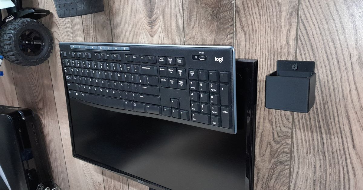 Keyboard on monitor hanger by Shaggy | Download free STL model ...