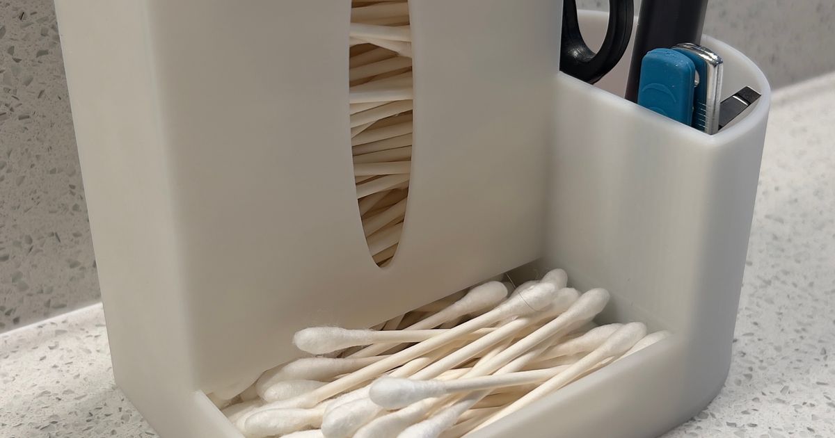 Q-Tip Holder w/side cup by Jimmy Dimmick | Download free STL model ...