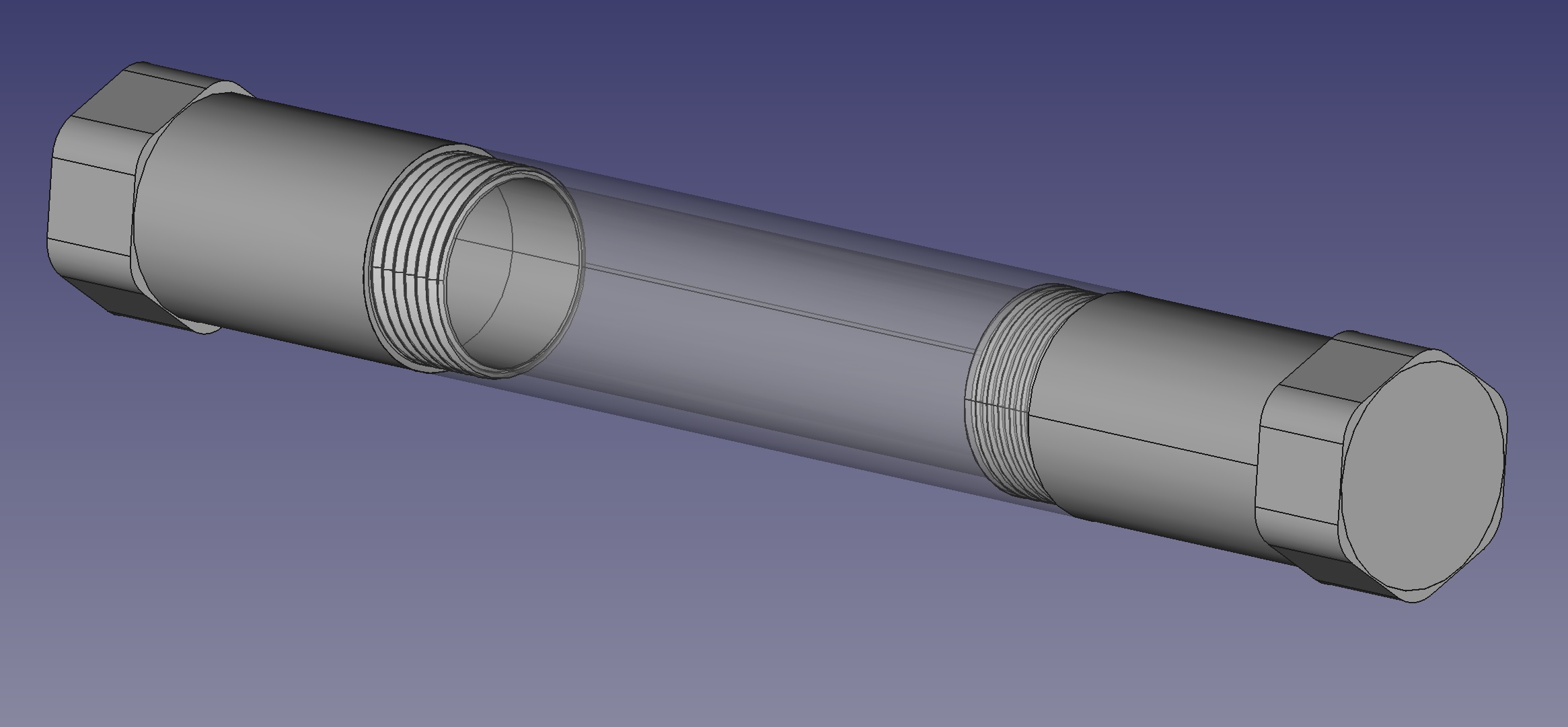 Double Ended Threaded Tube by Dork Design | Download free STL model ...