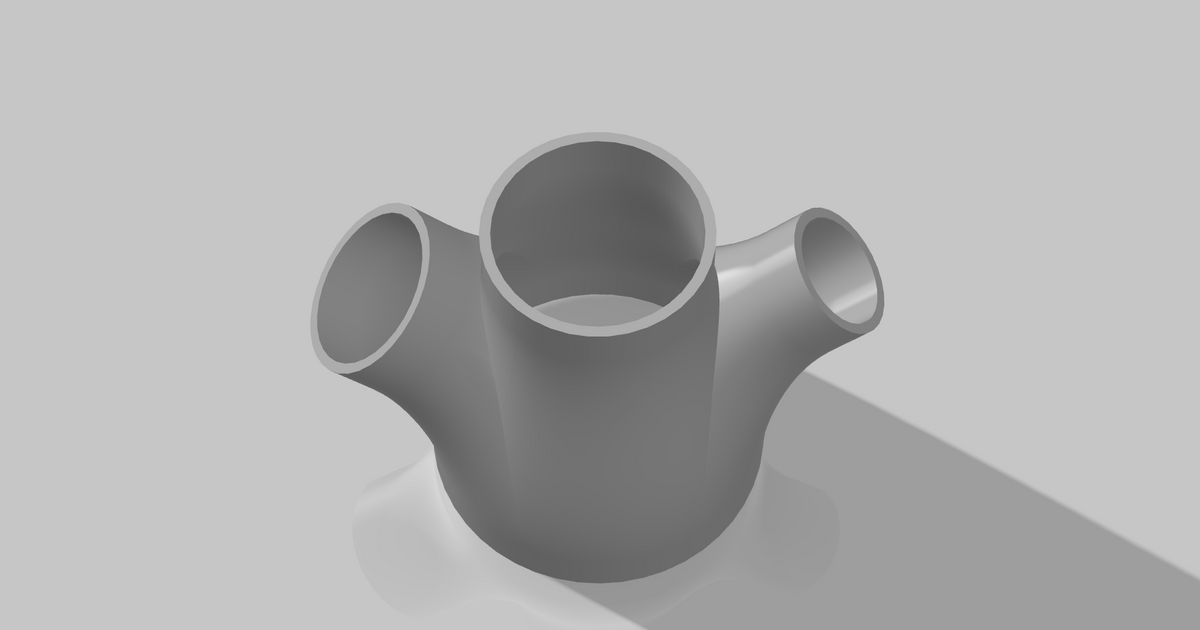 Parametric Three Way Inline Splitter Pipe or Hose Fitting by mscalora | Download free STL model ...