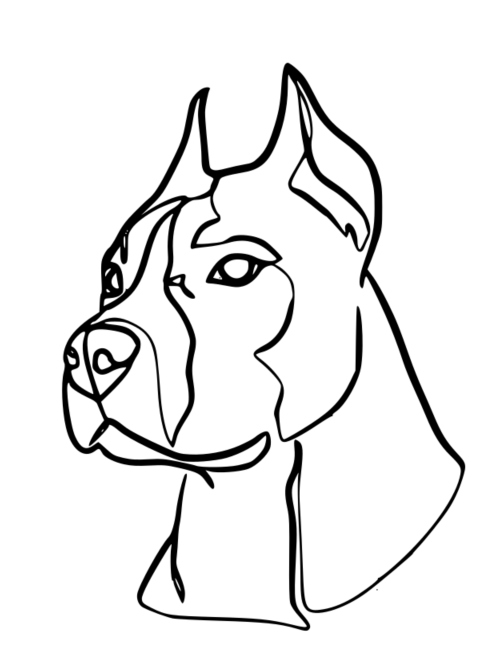 American Staffordshire Terrier Line Art. by Jura Švébiš | Download free ...