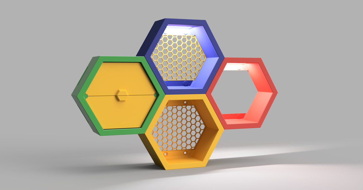 Modular Honeycomb Shelves by Go Brrr | Download free STL model ...