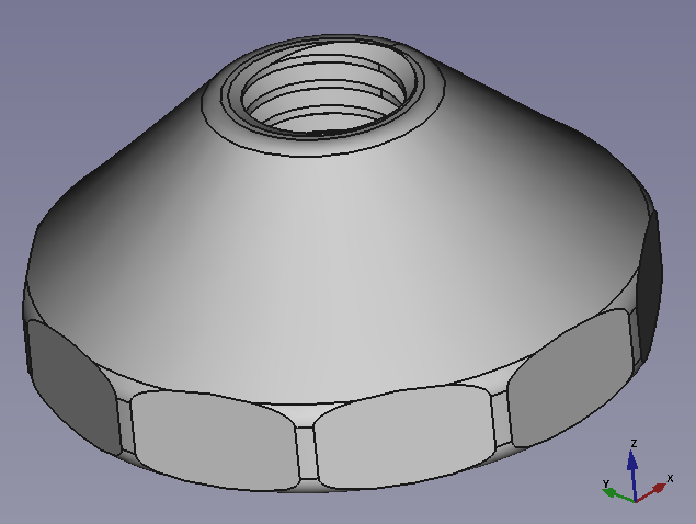 M6 Conic Finger Nuts, Three Types with STL, STEP and FCStd FreeCAD ...
