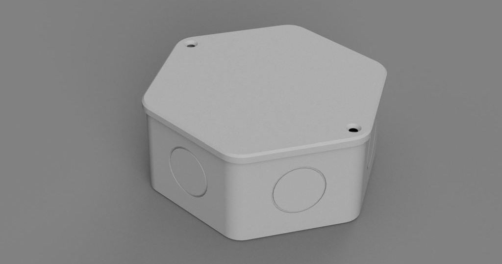 Hexagonal junction box with plain screwed lid 112x100x50mm - Cassetta ...