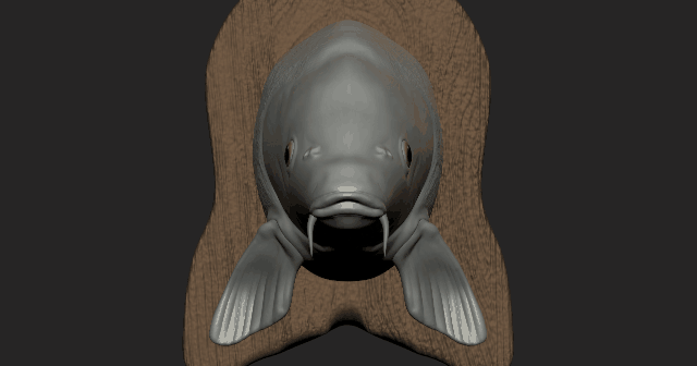 Carp statue wallmount by Rott3D | Download free STL model | Printables.com