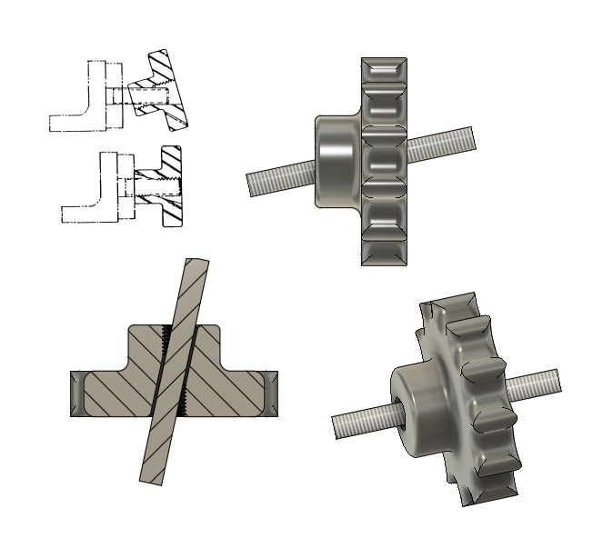 Quick Release Knob - Multiple thread types by Aquetix | Download free ...