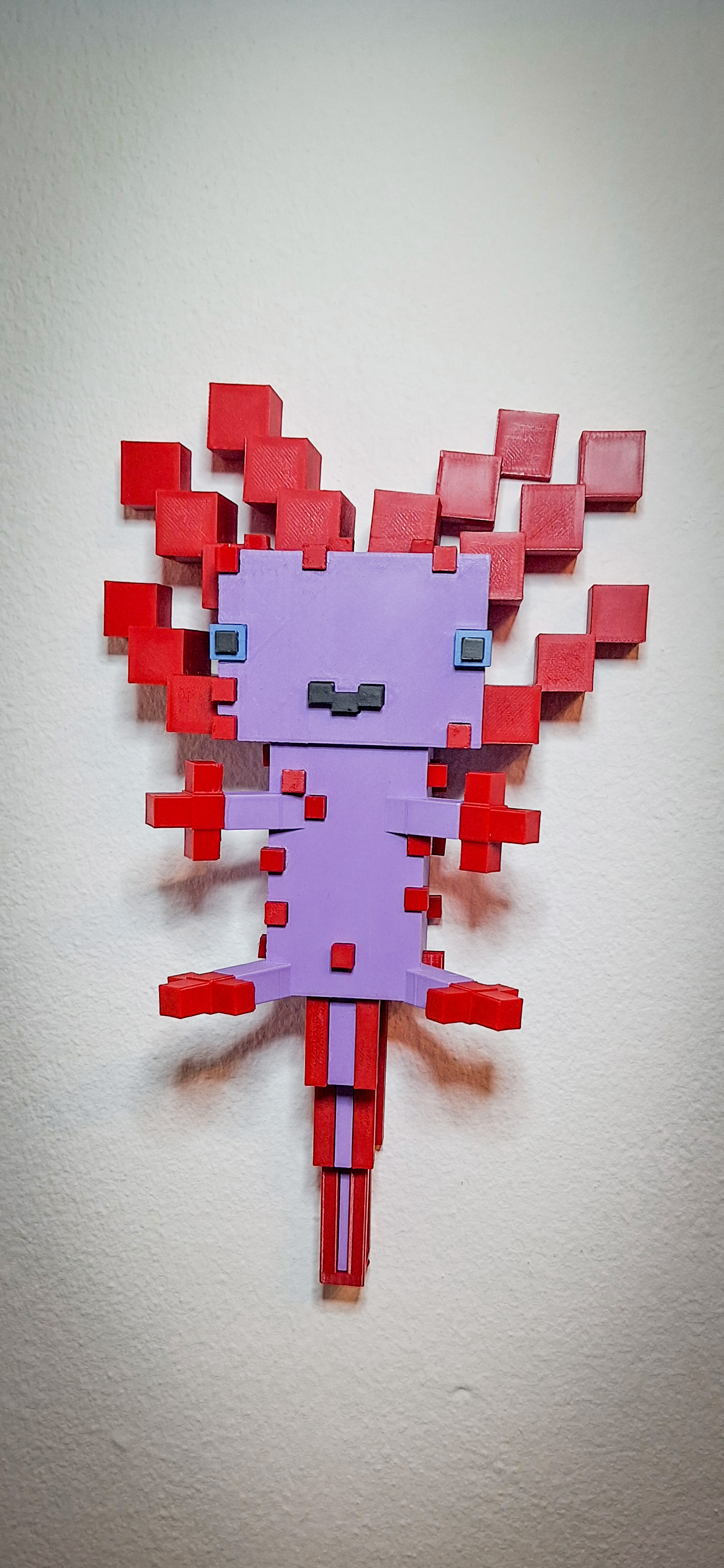 Cute Axolotl minecraft style WALL ART variant 2 by JS3D | Download free ...