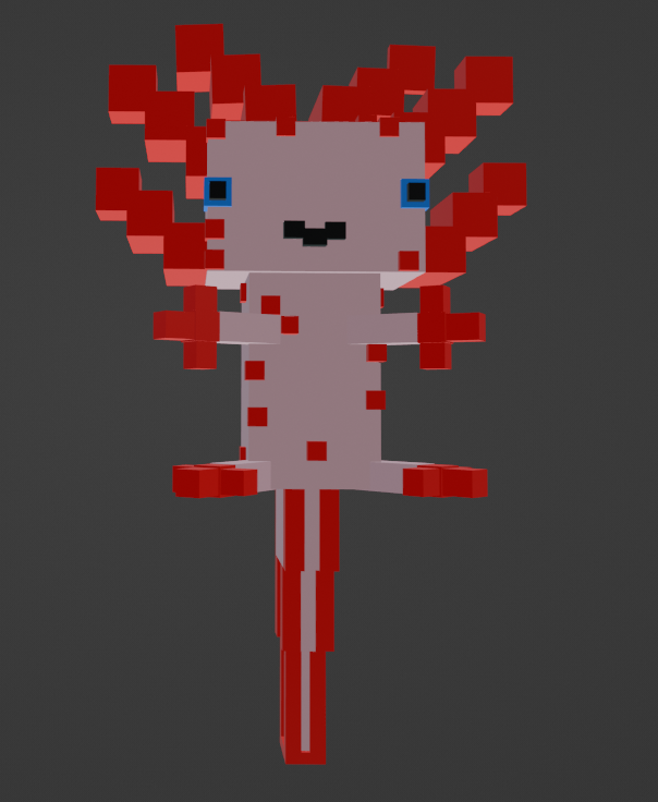Cute Axolotl minecraft style WALL ART variant 2 by JS3D | Download free ...