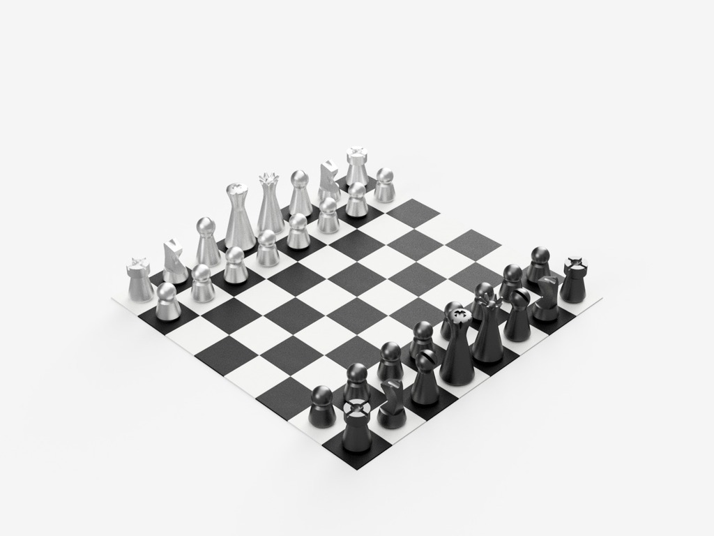 Minimal Look Chess Set by FunFunBoy | Download free STL model ...