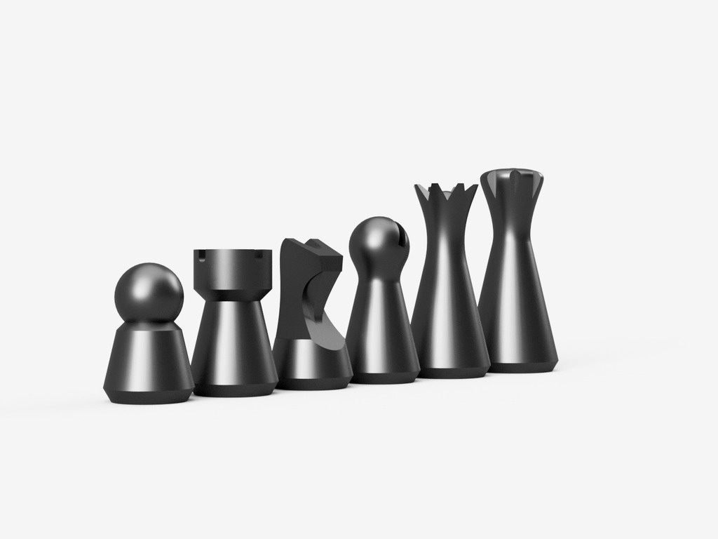 Minimal Look Chess Set by FunFunBoy | Download free STL model ...