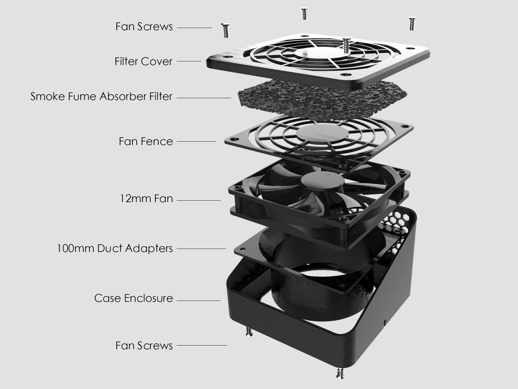 120mm Fan solder fume extractor by Edward Cai | Download free STL model ...